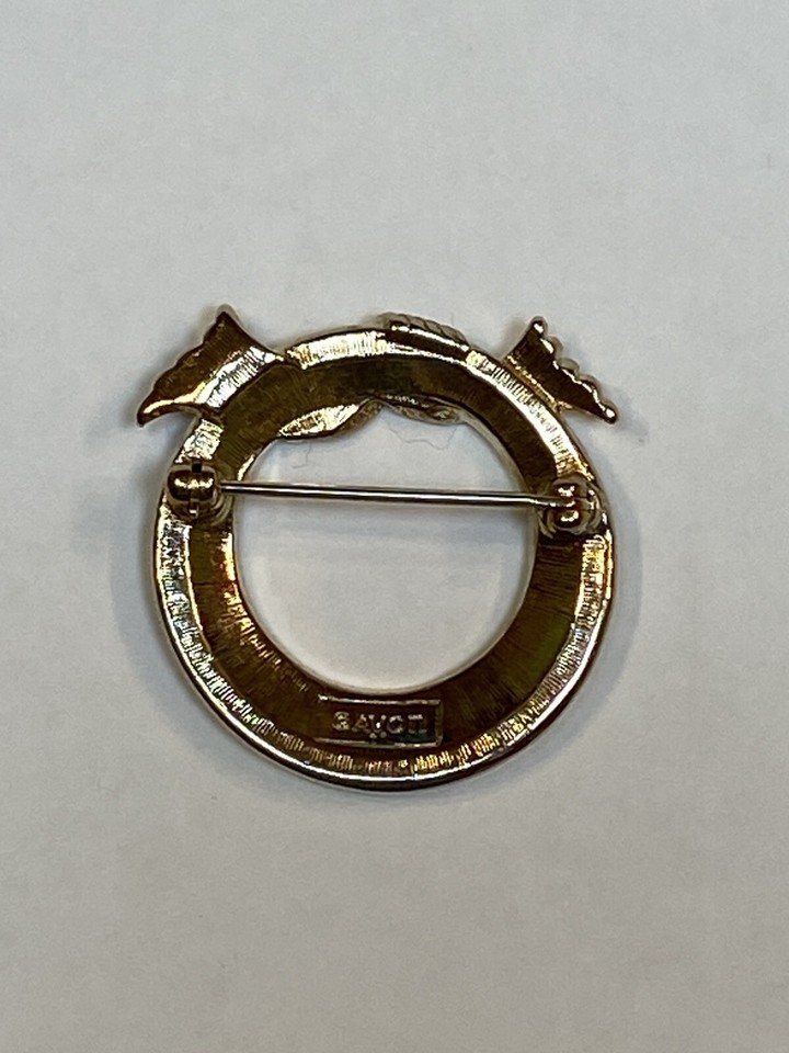 Avon Broach Pin Circle Rhinestones Vintage Metal Goldtone Fashion ...