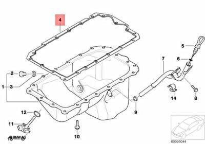 Genuine BMW E81 120 N43 E46 318Ci N46 E90 316i Engine Oil Pan Gasket ...