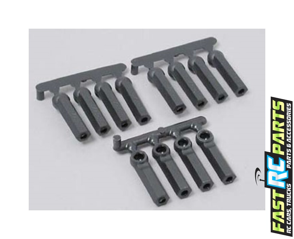 Team Associated RC10B44 RPM Long Shank 4-40 Rod Ends (Black) (12 ...