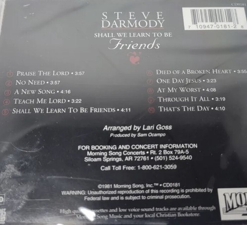 Shall We Learn to Be Friends by Steve Darmody (CD, 2006) for sale ...