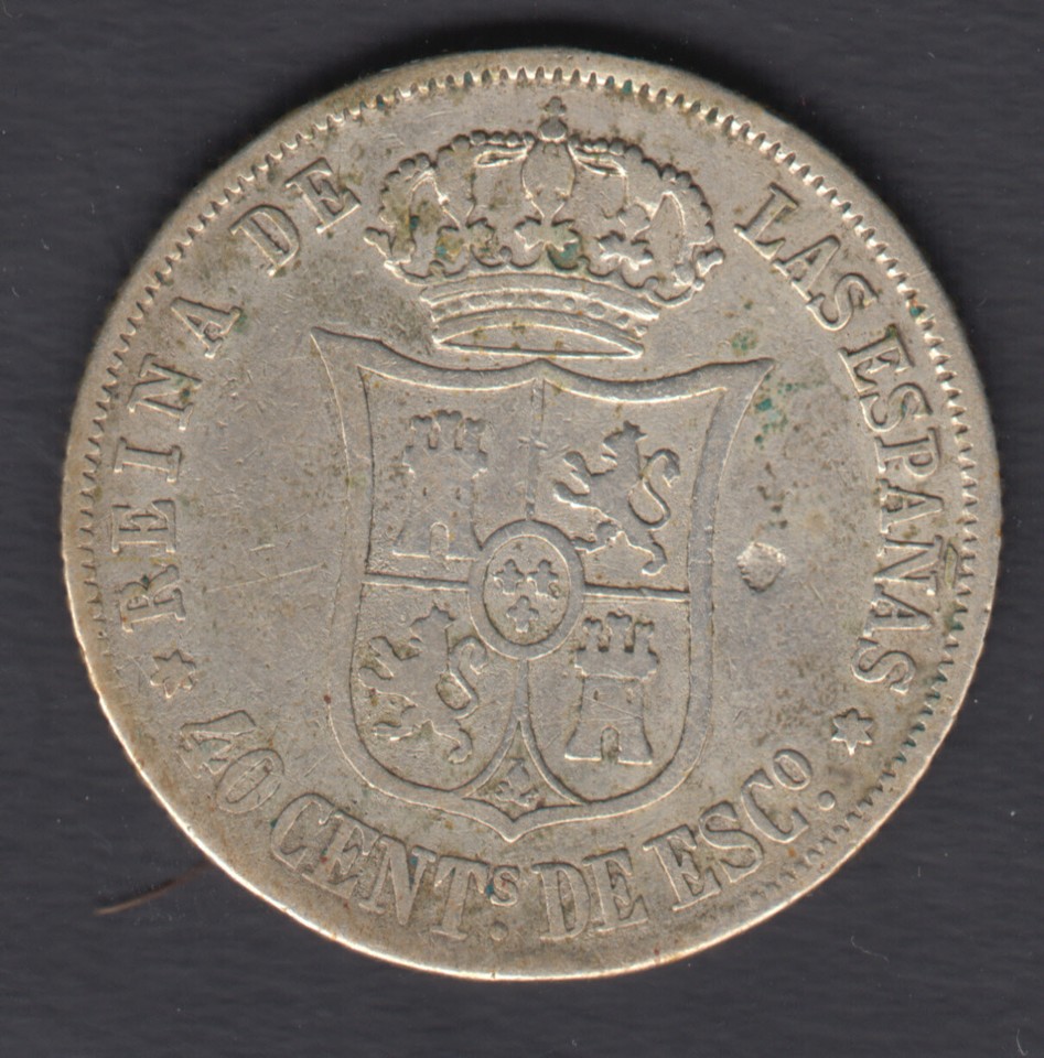 Coin 40 Cents Of Escudo Isabel II - Year 1866 Madrid | eBay