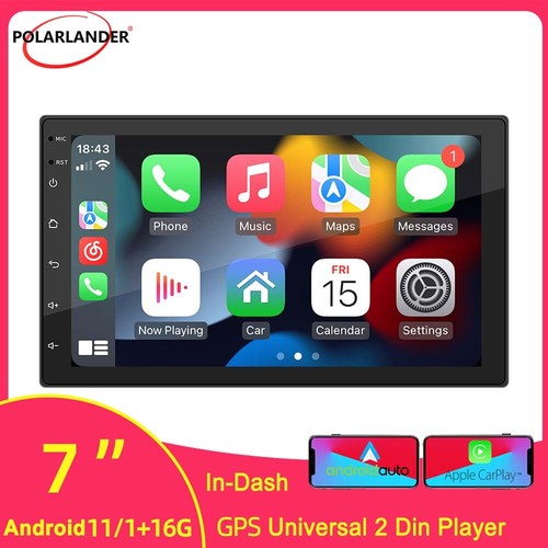 7" Double 2 DIN Car Stereo Radio GPS Navi WiFi Android / Apple CarPlay ...
