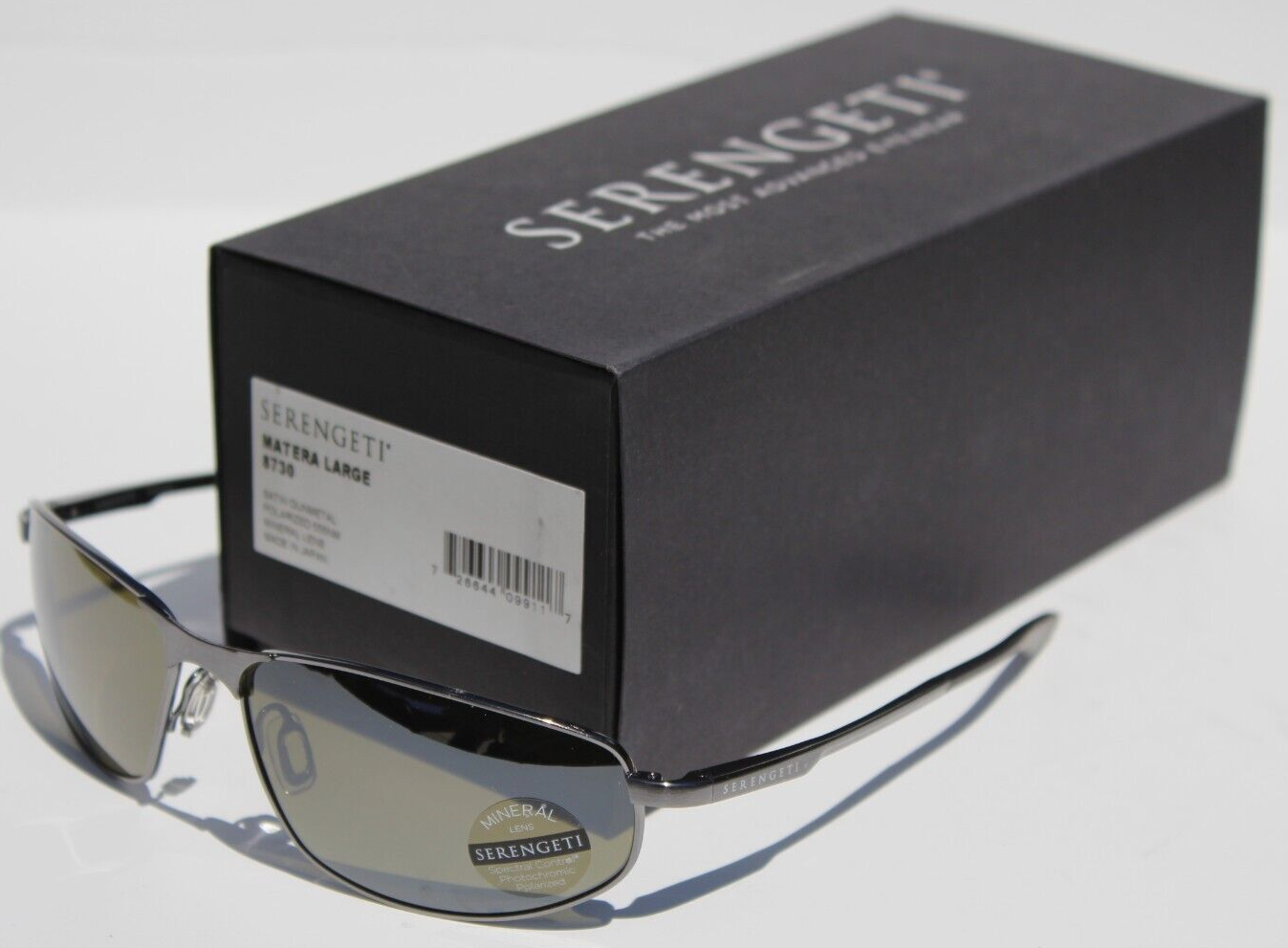 SERENGETI Matera Large POLARIZED Sunglasses Satin Gunmetal/555nm 8730 ...
