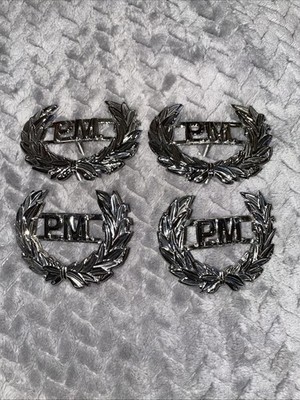 4- Military PM Hat Cap Badge Pin Wreath Crest Uniform Badge | eBay