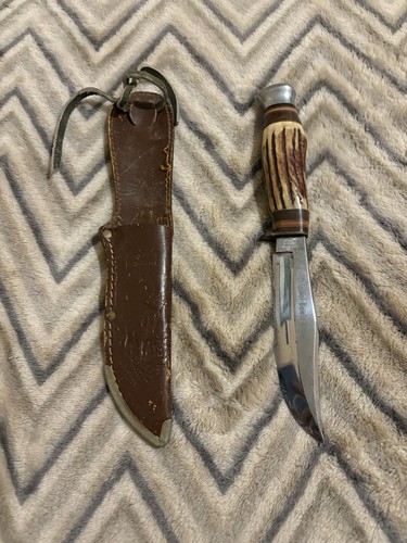 EDGE BRAND 462 STAG HANDLE SOLINGEN GERMAN BOWIE FIXED BLADE KNIFE ...