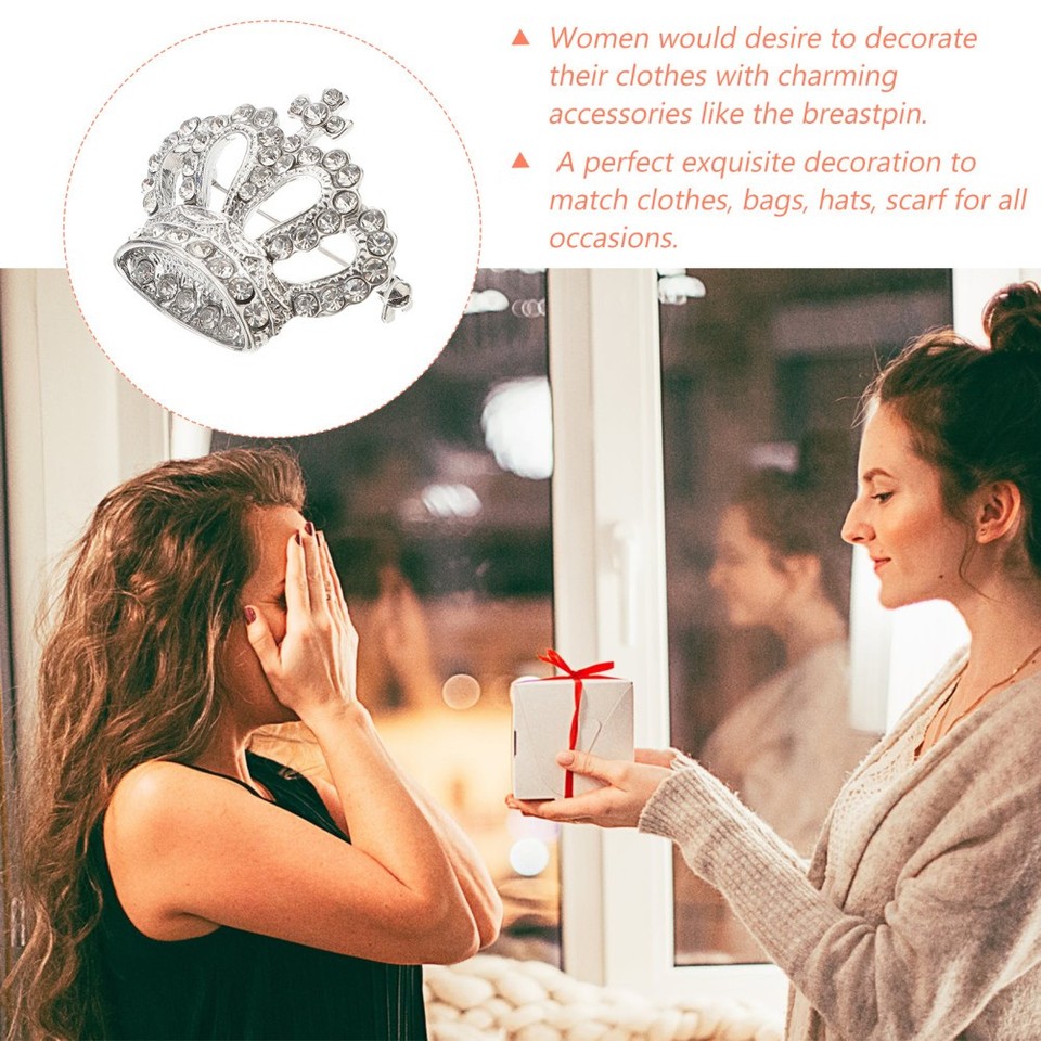 Women's High-grade Stylish Pageant Tiara Crown Corsage Brooch | eBay ...