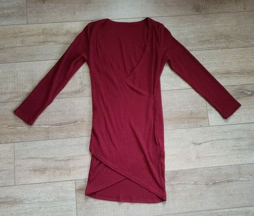 [Lulu's] Red Ribbed Lightweight Sweater Dress Size M Sexy Fitted ...