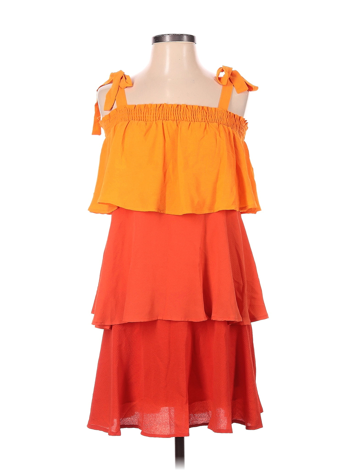 Carole Christian Women Orange Cocktail Dress S - Gem
