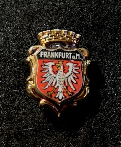 FRANKFURT Vintage Souvenir Pin GERMANY Coat Of Arms Plastic Lapel ...