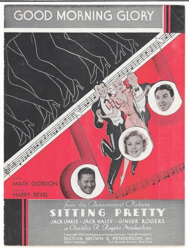 JACK OAKIE & GINGER ROGERS Sheet Music GOOD MORNING GLORY / SITTING PRETTY 1933 | eBay
