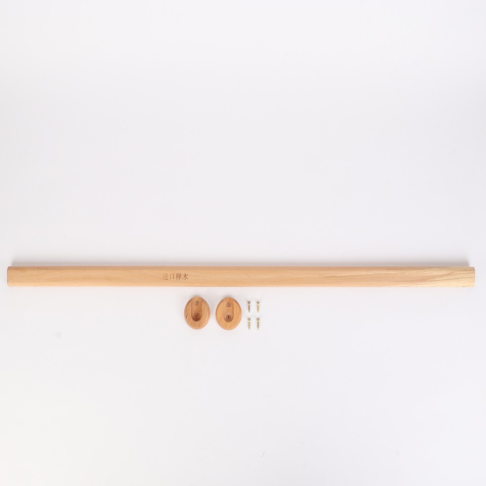 Wooden Wardrobe Pole Rod Oval Hanging Rail Tube Clothes Storage w ...