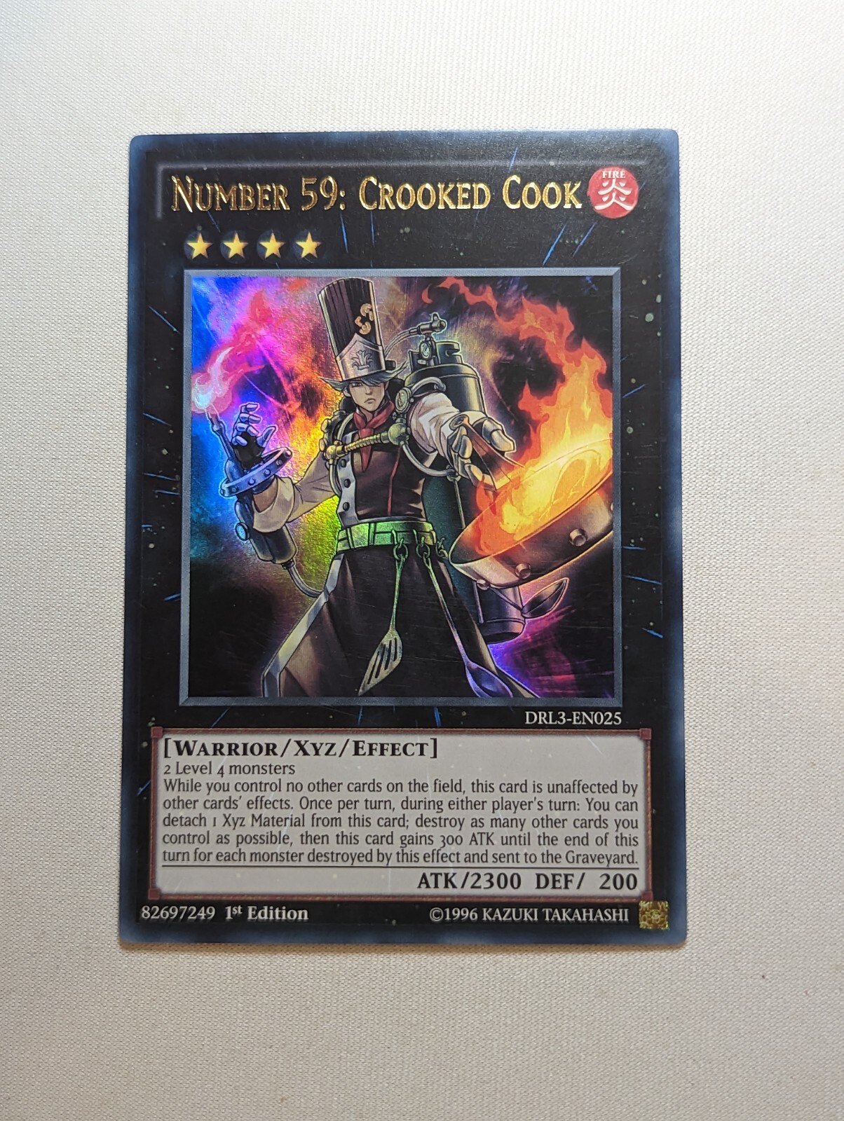 Yugioh | Number 59: Crooked Cook - DRL3-EN025 - Ultra Rare 1st Edition ...