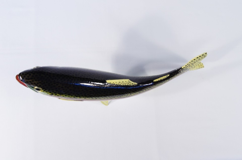 Hand Painted 18" Large Rainbow Trout Game Fish Statue Figurine ...