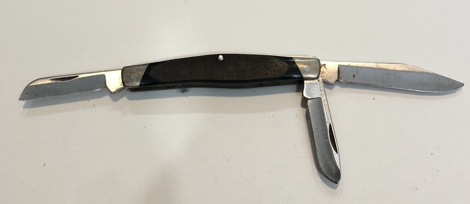 Vintage Buck 301 Wrangler Jumbo Stockman Three Blade Pocket Knife USA ...