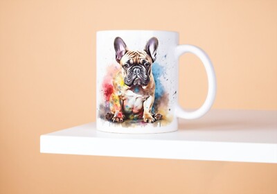 French Bulldog Coffee Mug Cup Watercolor Art Design New 11oz Frenchie ...