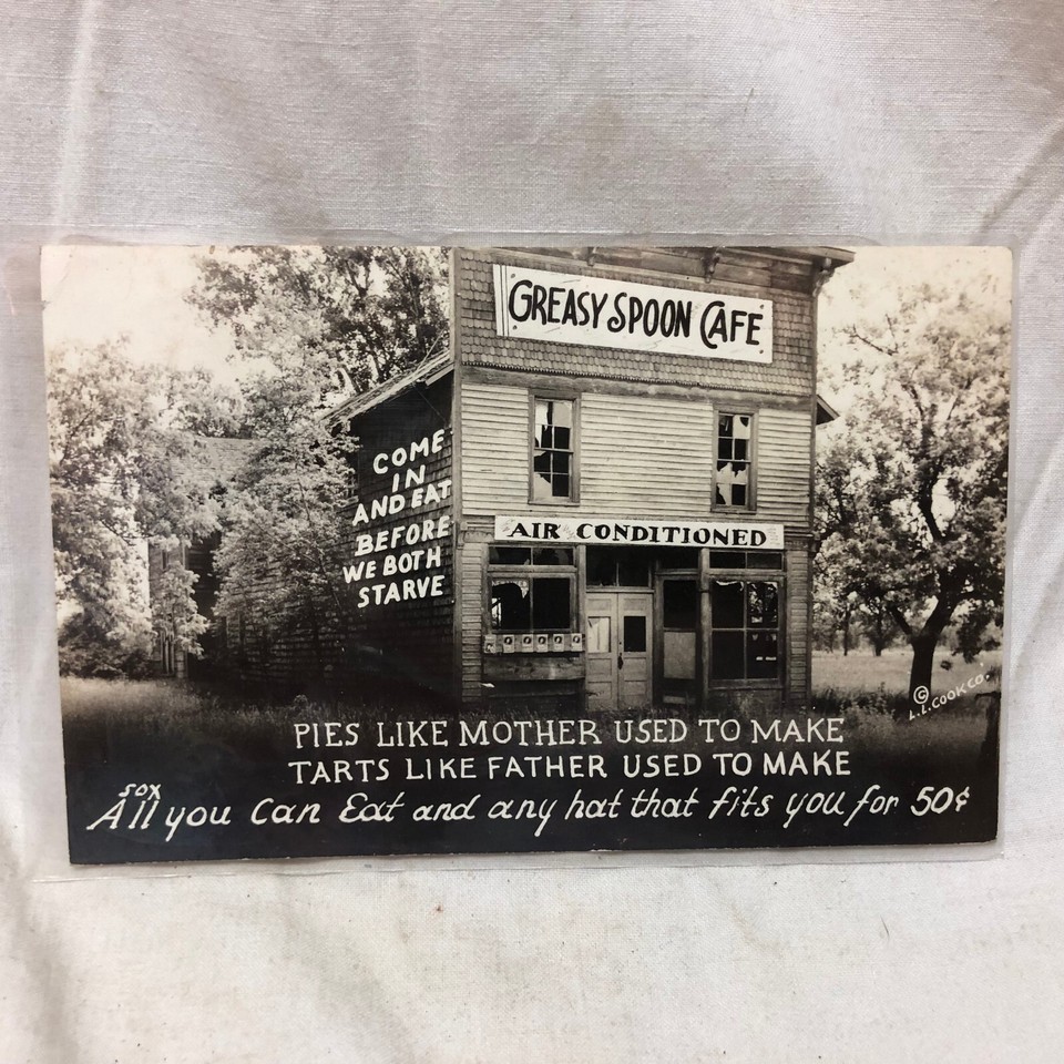 Vintage 1943 Postcard Greasy Spoon Cafe Photo By L. L. Cook Co ...
