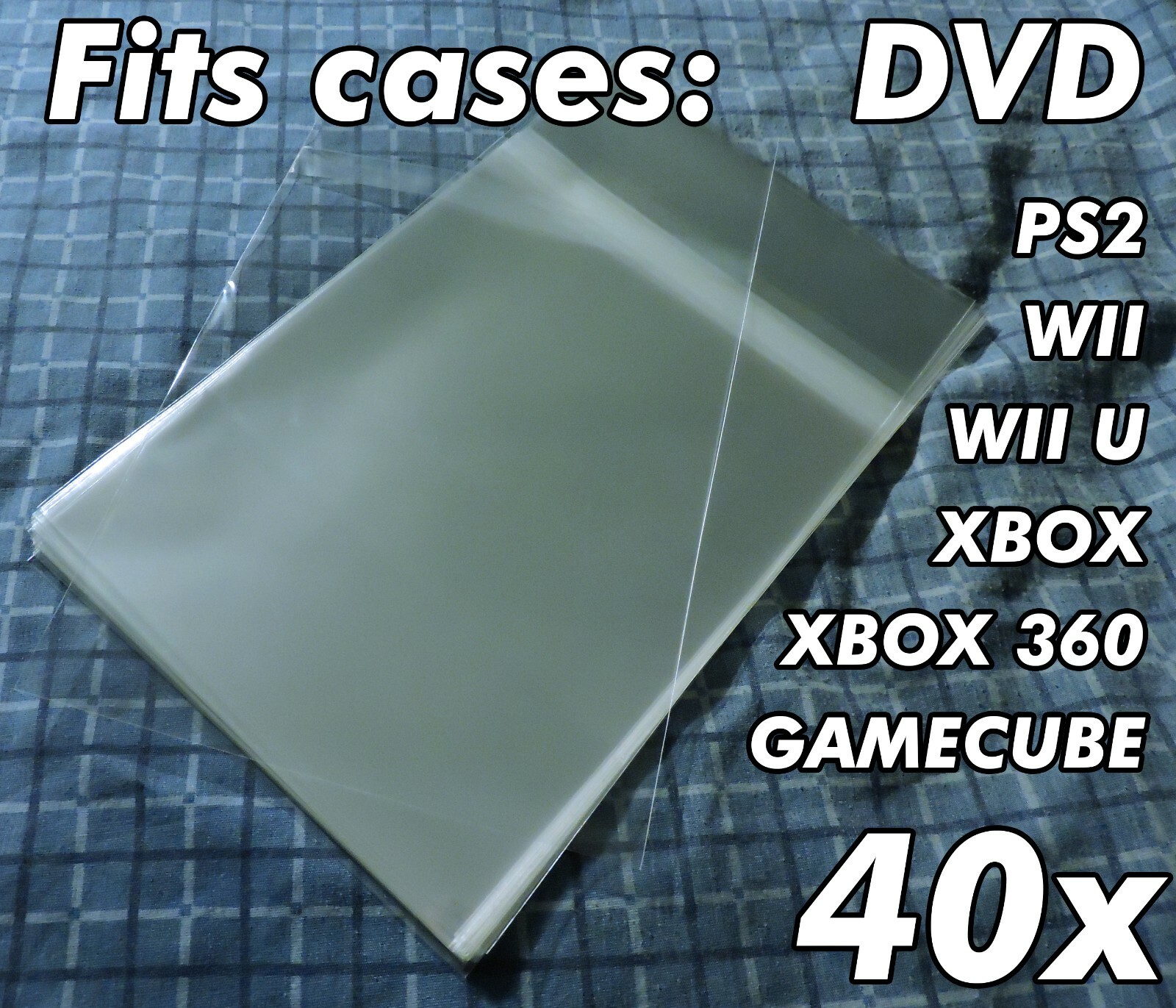 40x Resealable Sleeves Gamecube PS2 Xbox 360 Wii Game Case Protective ...
