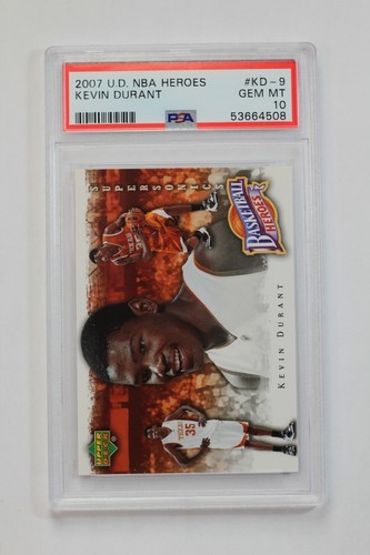 2007-08 Upper Deck Kevin Durant #KD-9 NBA Heroes Rookie Card PSA 10 Gem ...