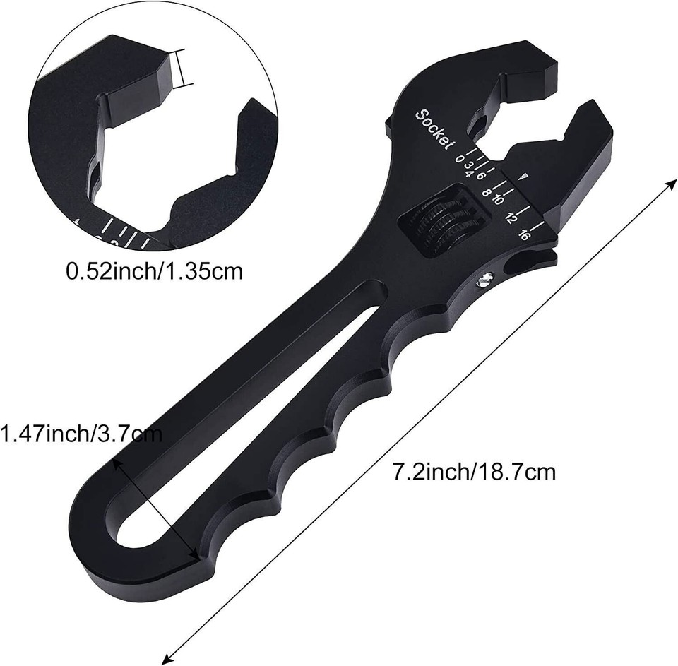 Adjustable An Fitting Wrench 3AN-16AN Spanner Lightweight Aluminum ...