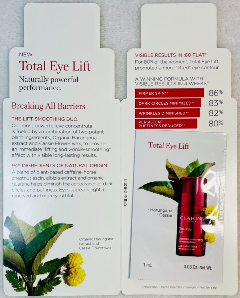 New Clarins Total Eye Lift Eye Concentrate Sample - 0.03 oz - 2 samples ...