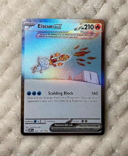 Pokemon TCG Eiscue EX Special Illustration Rare HOLO 222/197 - Obsidian ...