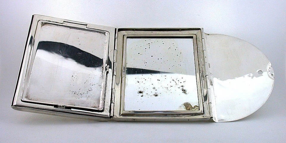 ANTIQUE MIRROR PURSE POWDER COMPACT VINTAGE 70 YEAR OLD .925 STERLING ...