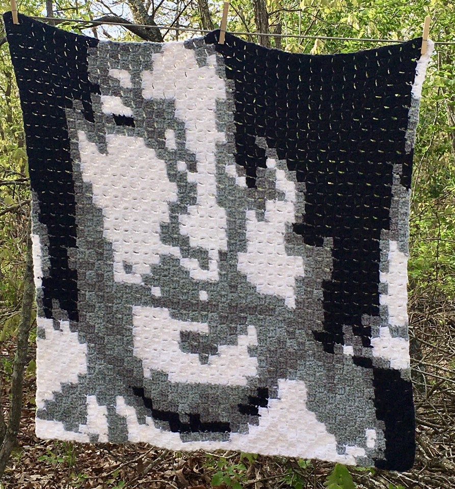 Daryl Dixon TWD Handmade Portrait Crochet PixelArt Stroller Blanket ...