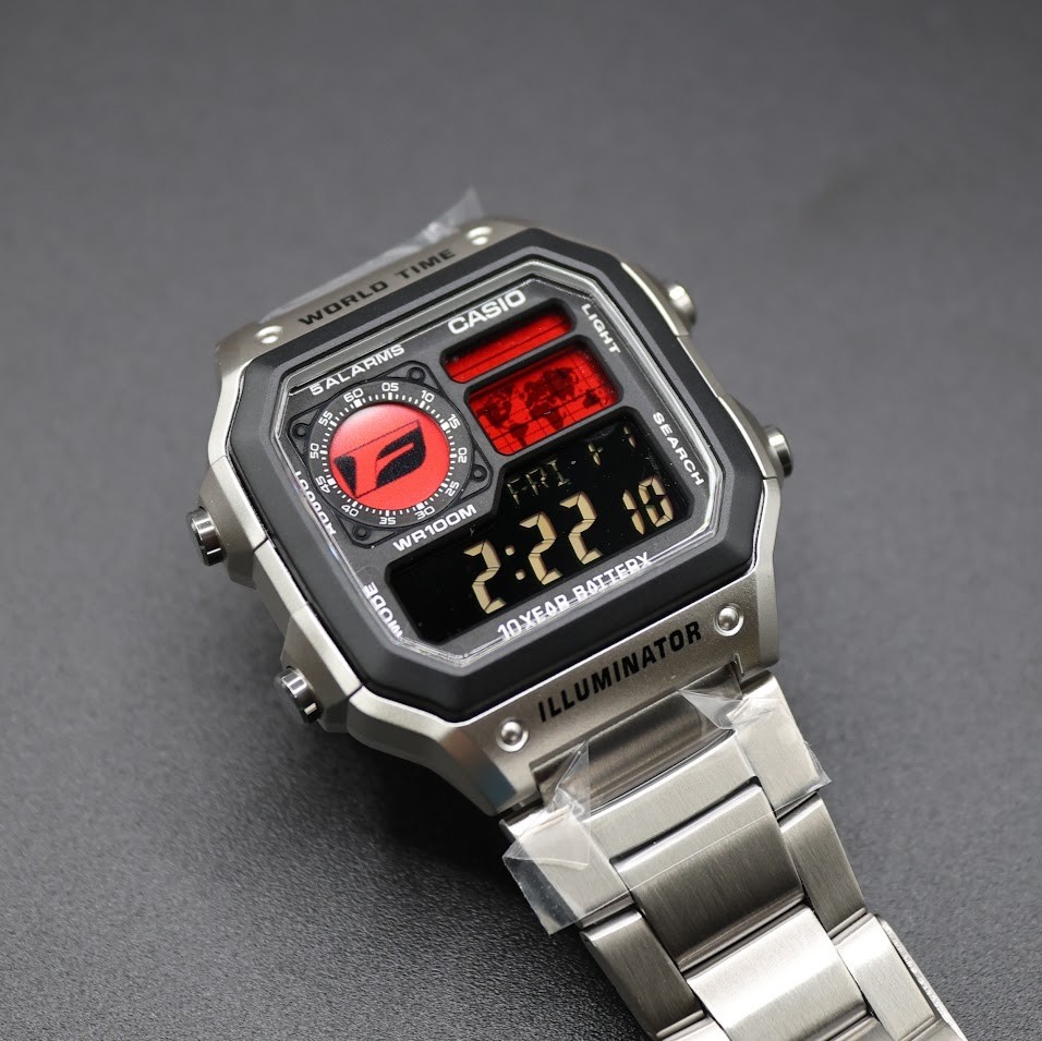 Lexus F Badge CASIO AE-1200WHD. Royale Watch Mod. Negative Display - F ...