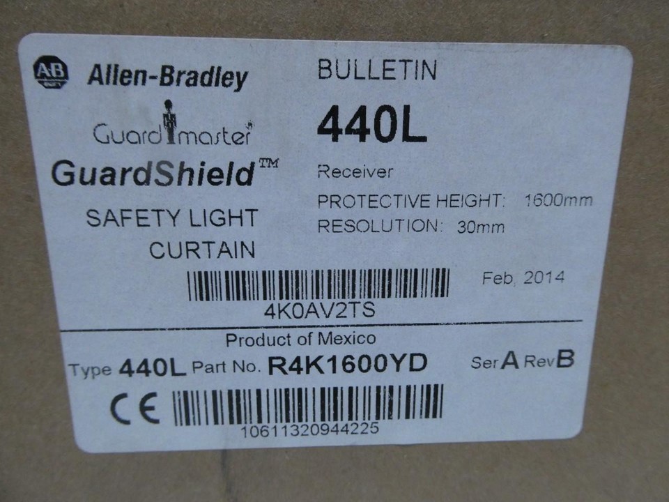 Allen Bradley 440L-R4K1600YD Guardmaster Guardshield Light Curtain ...
