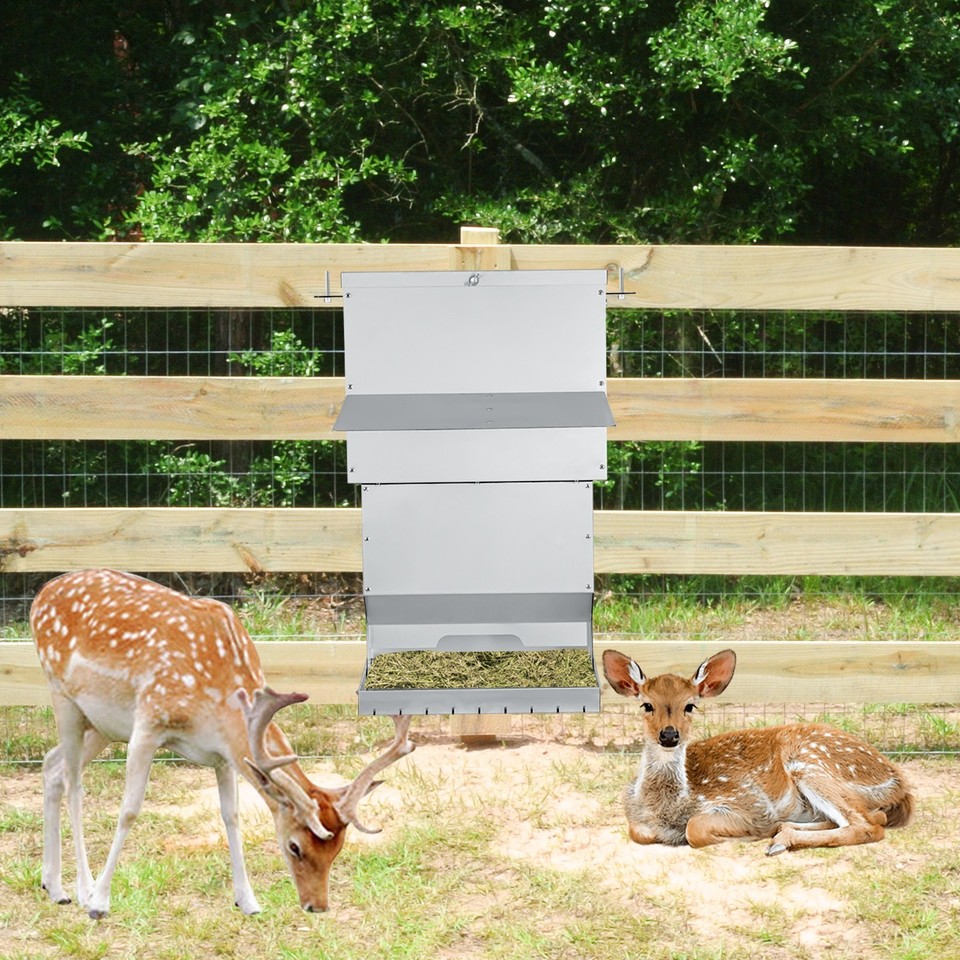Deer Feeder 60 Pounds Capacities Galvanized Steel Hanging Gravity Deer ...