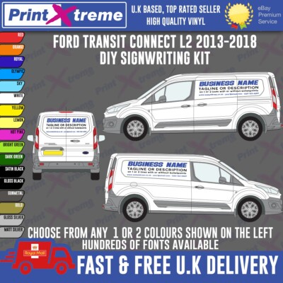 van sign kit TRANSIT CONNECT L2 2013-18 DIY signage signwriting vinyl ...