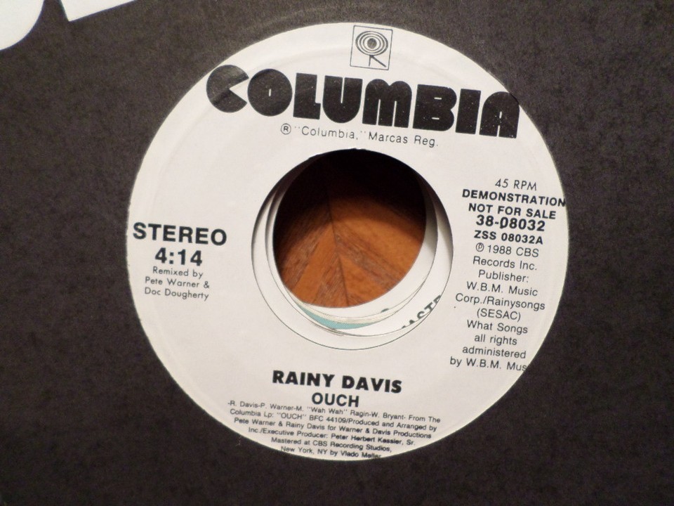 PROMO 7" COLUMBIA 45 RECORD/RAINY DAVIS/OUCH / NEAR MINT 1988 VINYL | eBay