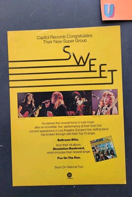 Sweet Desolation Boulevard Album & Tour Promo Print Advertisement 1975 ...