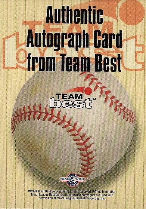 AL HAWKINS 1998 Team Best Authentic RC Autograph Auto Milwaukee Brewers ...