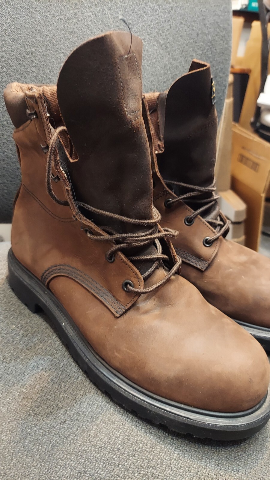 Excellent Condition MENS RED WING Steel Toe Boots Brown ANSI z41 PT99 ...
