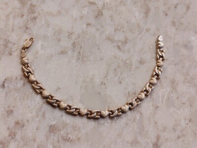 Sterling Silver Hugs & Kisses XO Link Bracelet Lobster Clasp 7" Long ((B48)) | eBay