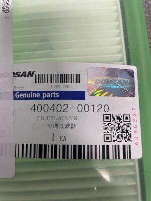 DEVELON Doosan Aircon Filter, Part #400402-00120, machine list in ...