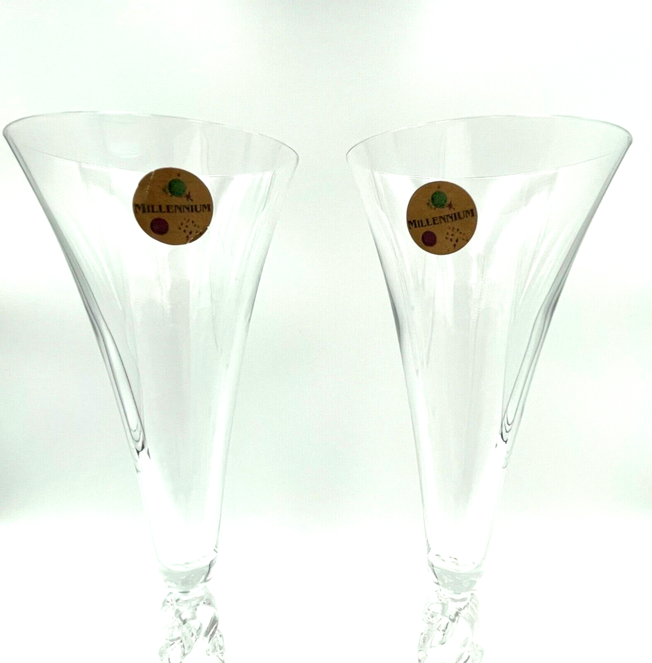 Cristal d’Arques Millennium 2000 Crystal Champagne Flutes Original Box ...