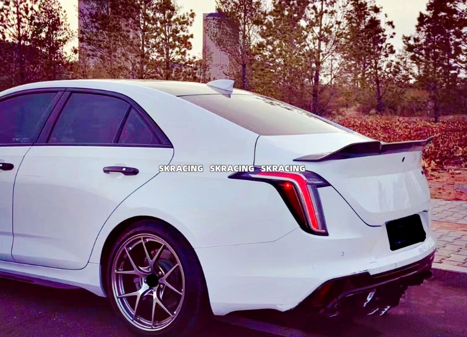 For Cadillac CT4 2020-2025 Real Carbon Fiber V Style Rear Boot Spoiler ...