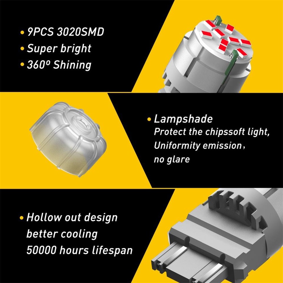 AUXITO 4x Red 3357/4057/3157 SMD Bright Turn Signal Brake Tail Light ...