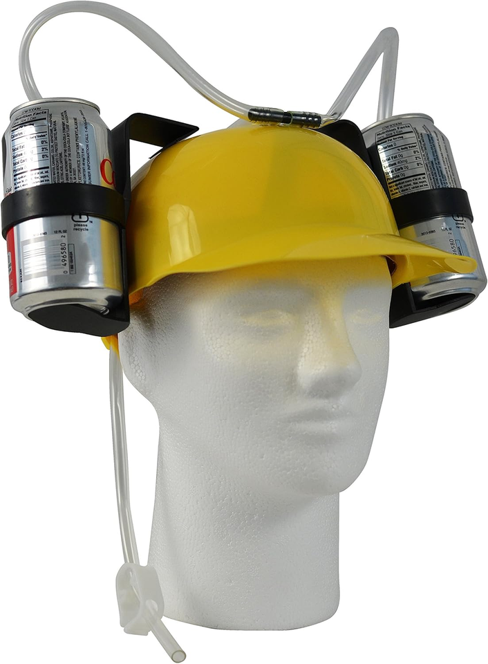 Beer and Soda Guzzler Helmet and Drinking Party Hat, Yellow | eBay