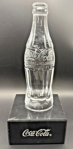 Coca Cola Solid 24% Lead Crystal 6oz Bottle 7.5" tall with solid ...