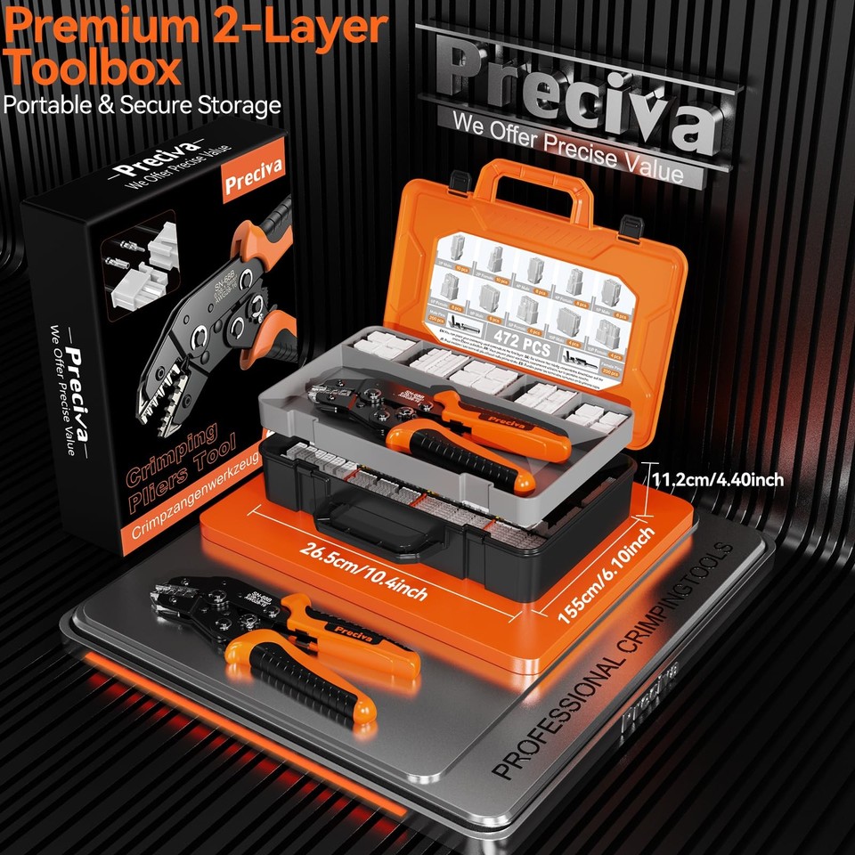 Mini-Fit Jr Kit Crimping Tool, with 12 Types 2-10 Pin Molex 4.2mm ...