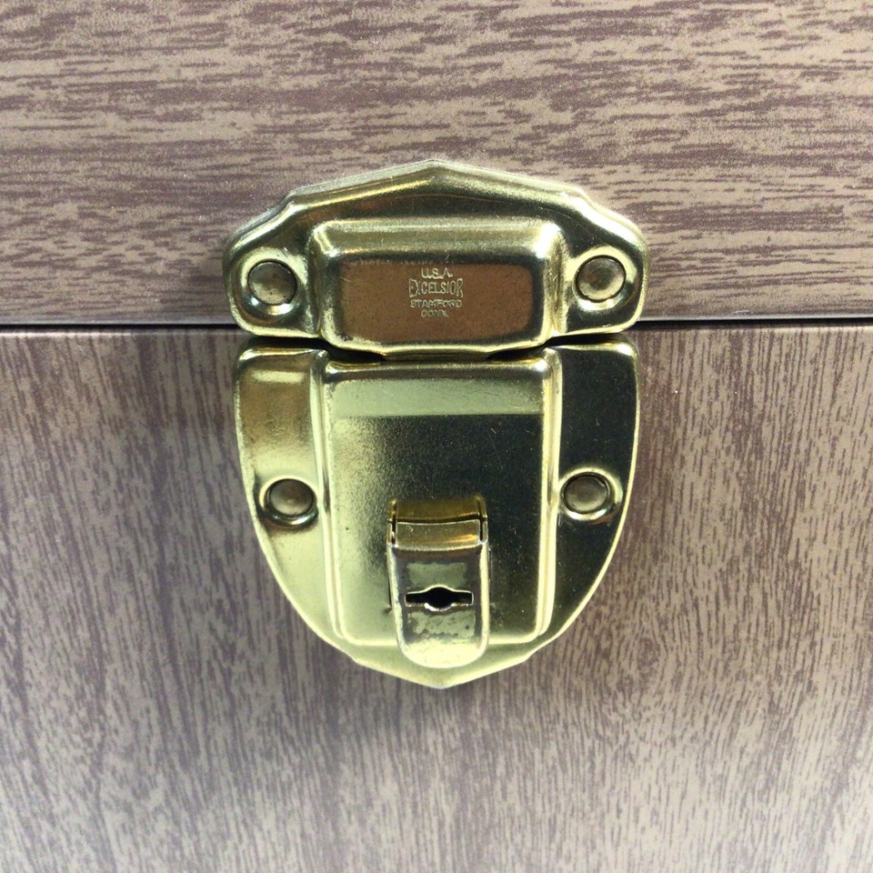 Metal File Box Letter Lock Key Faux Wood Grain Excelsior Ballonoff ...