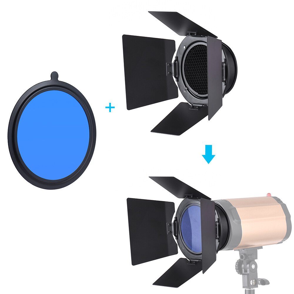 96mm Flash Strobe Barn Door Cover Diffuser & Honeycomb & Filter U6T1 | eBay