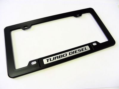CAR TRUCK SUV TURBO DIESEL EMBLEM ENGINE LICENSE PLATE TAG FRAME SILVER ...