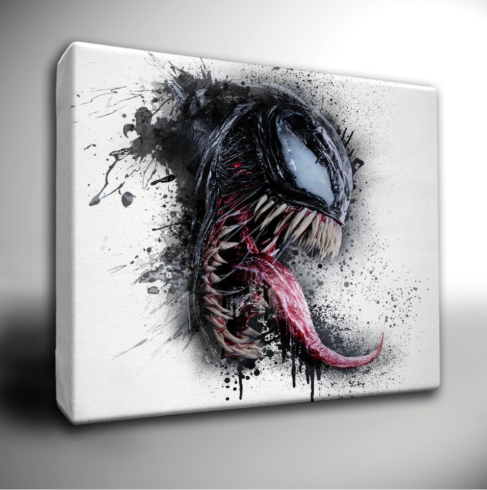 Marvel Avengers / DC Characters paint splatter CANVAS Wall Art Picture ...