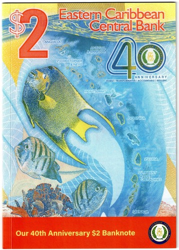 2023 East Caribbean 2 Dollar Polymer UNC P61 Official Folder | eBay