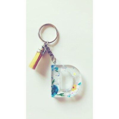 Personalized Resin Monogram letter D keychain | eBay