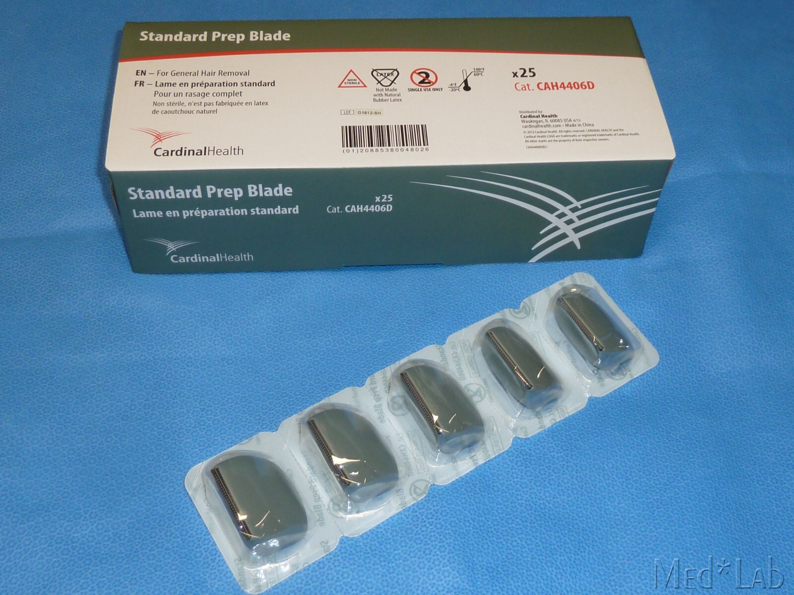 CARDINAL HEALTH CAH4406D Standard Prep Clipper Blades Heads Box of 25 ...